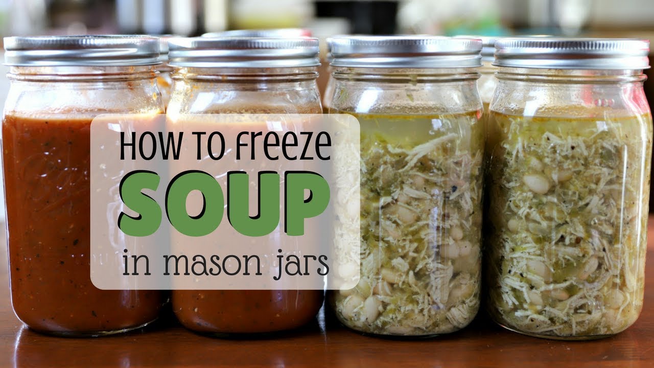 How do you store homemade soup in a Mason jar?