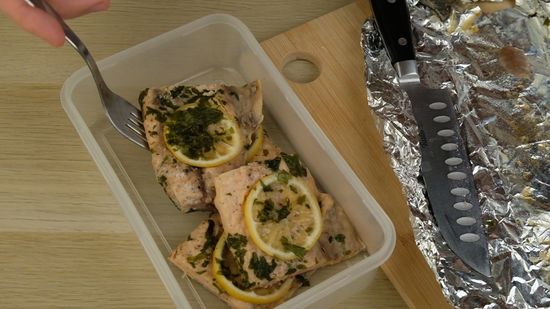 How do you store leftover baked salmon?