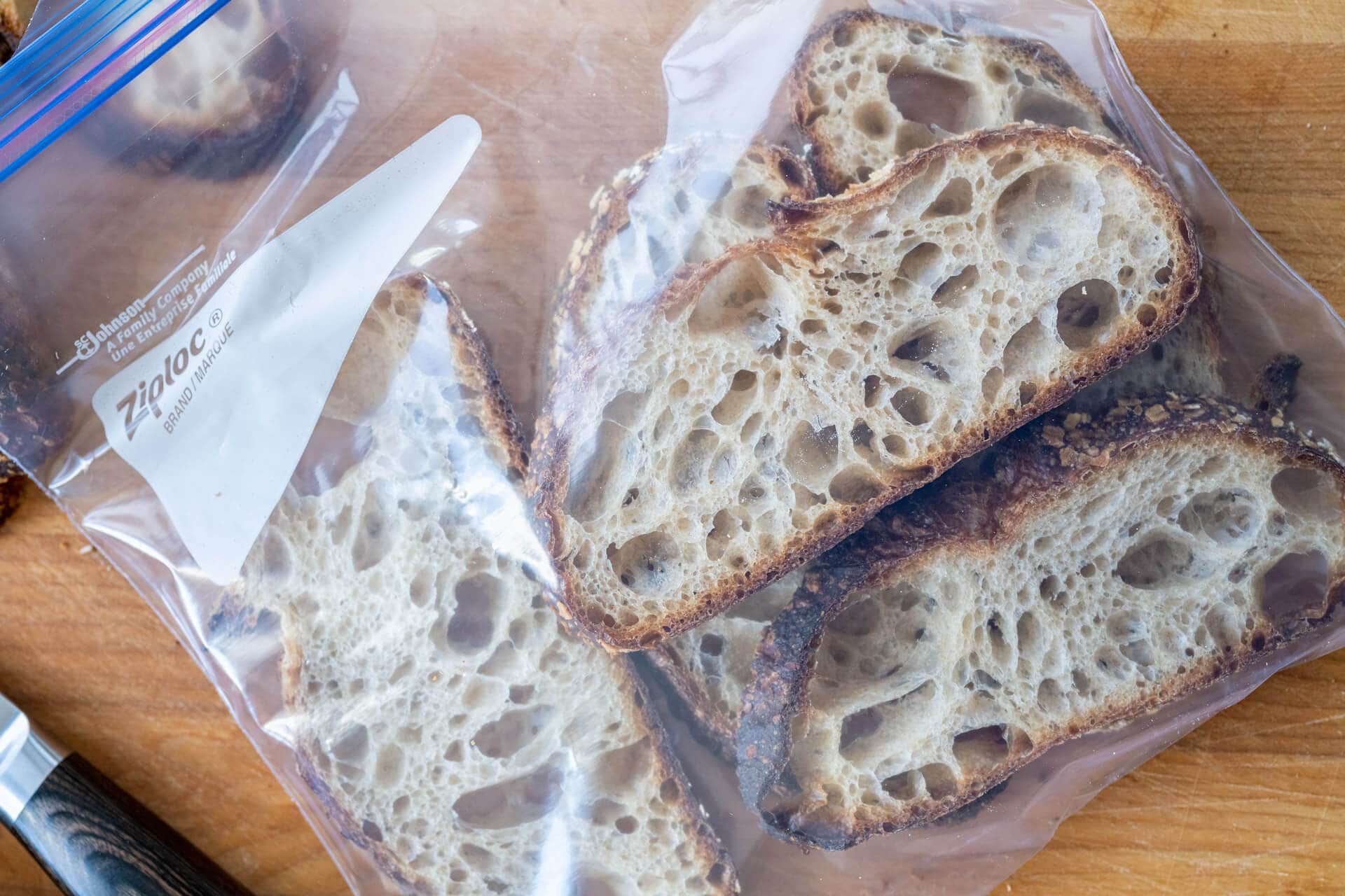 How do you store uncut sourdough bread?