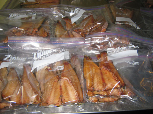 How do you store vacuum sealed smoked fish?