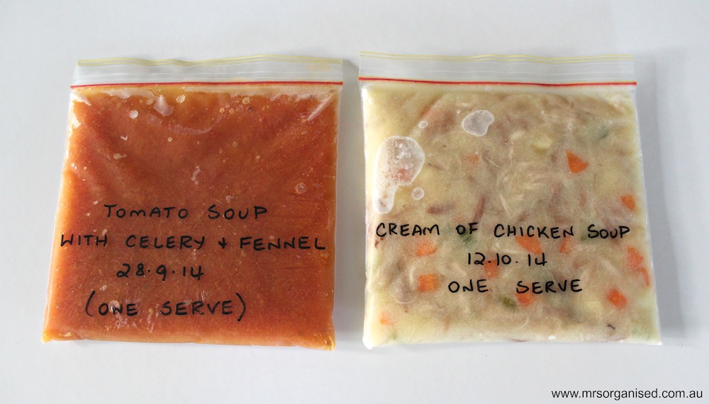 How do you thaw frozen Ziploc soup?