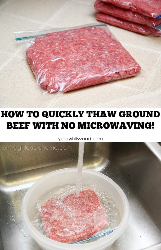 How do you thaw ground beef in 20 minutes?