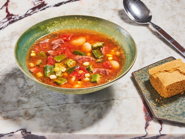 How do you thicken okra soup?