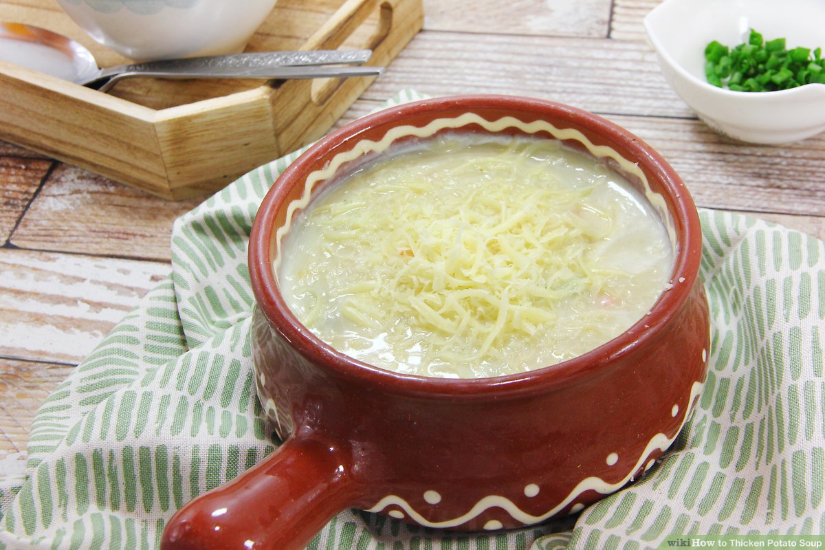 How do you thicken potato soup with heavy cream?