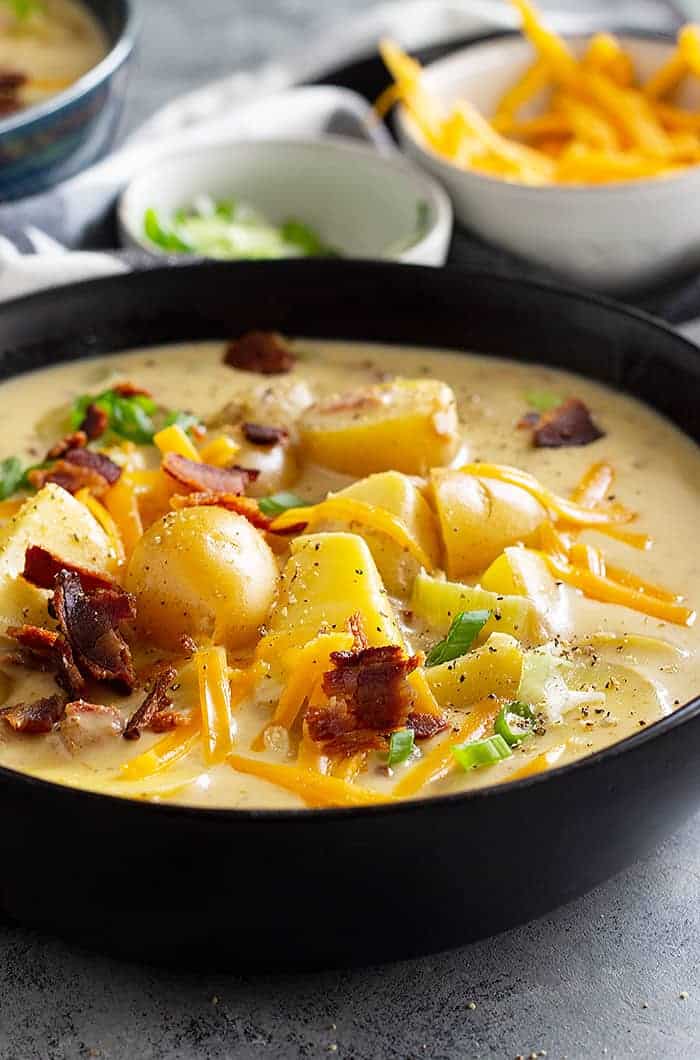 How do you thicken potato soup with potato flakes?