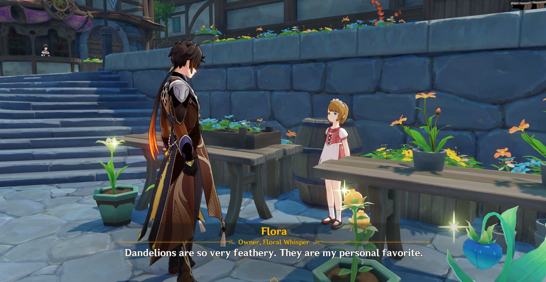 How do you touch Flora's flowers?