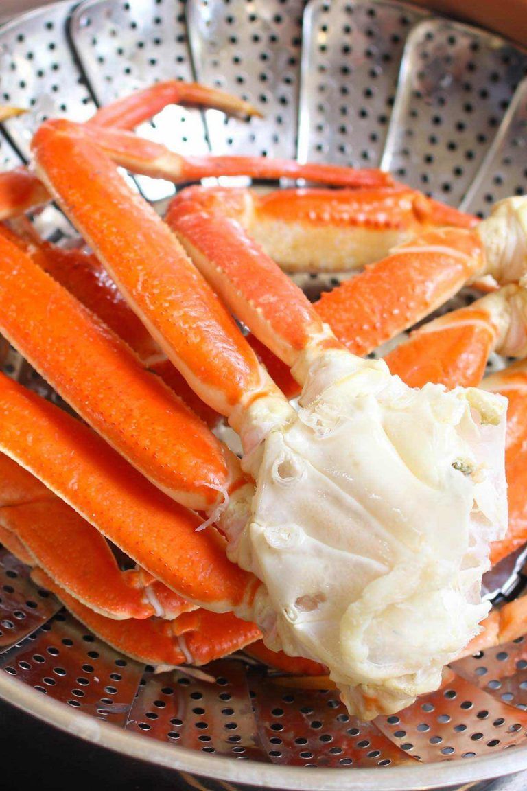 How do you use a crab leg in a steamer basket?
