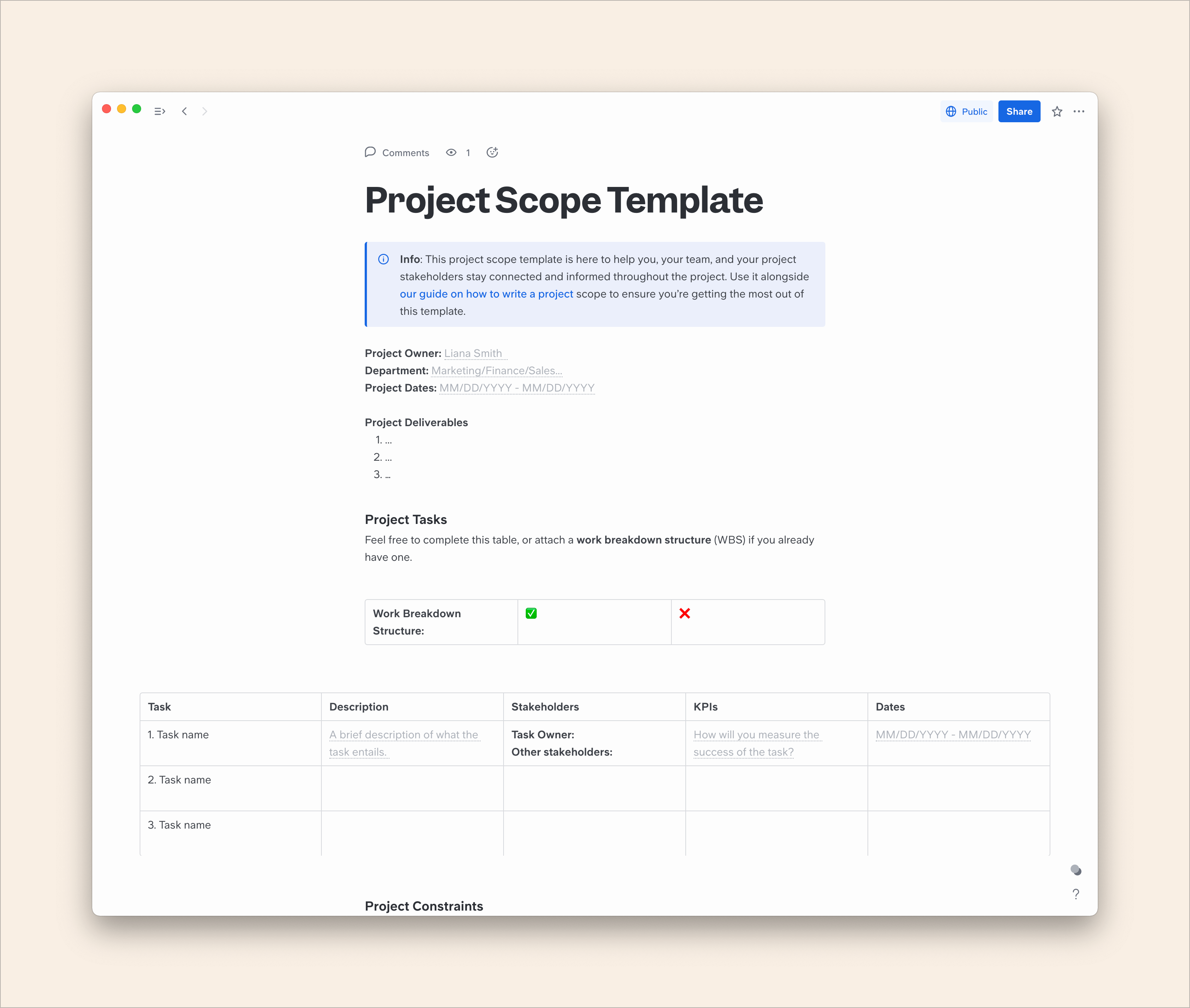 How do you write a project scope?