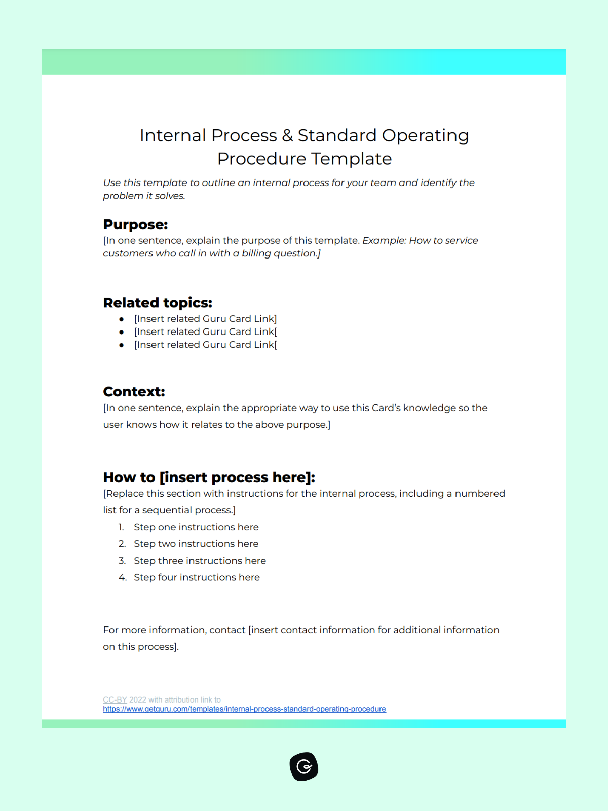 How do you write standard operating procedures in SOP?