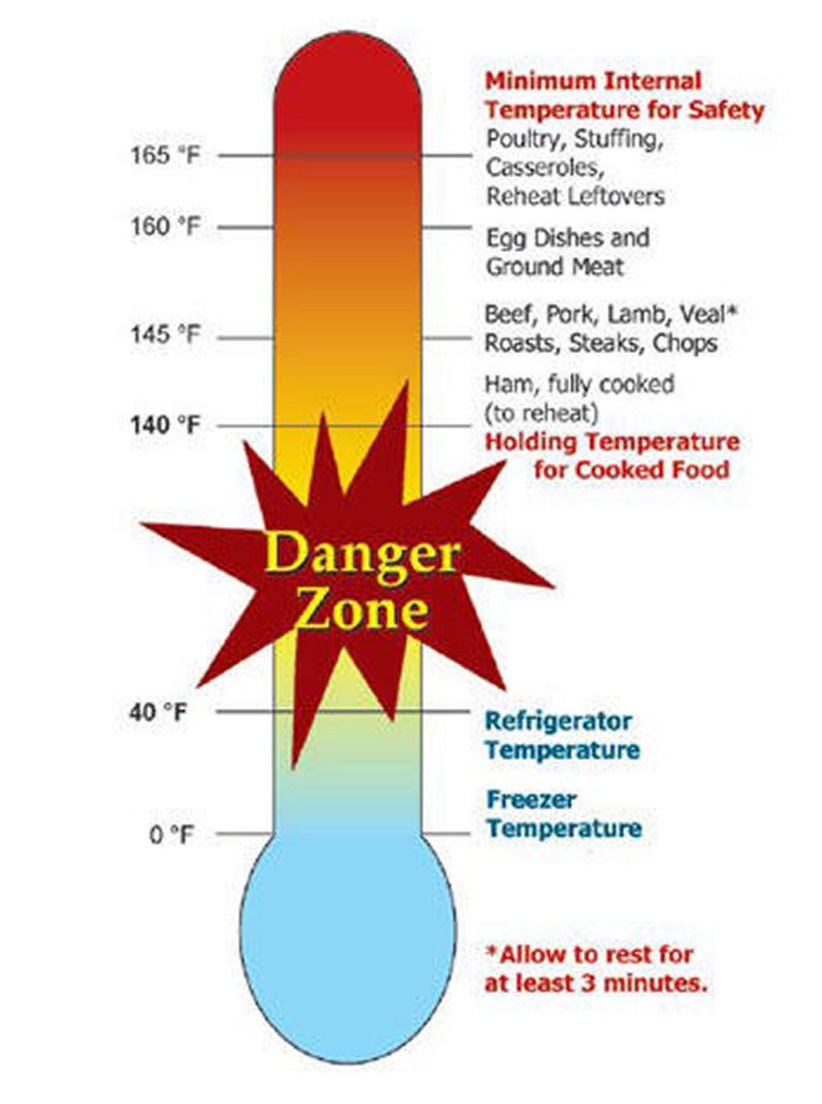 How does temperature affect bacterial growth and food preservation?