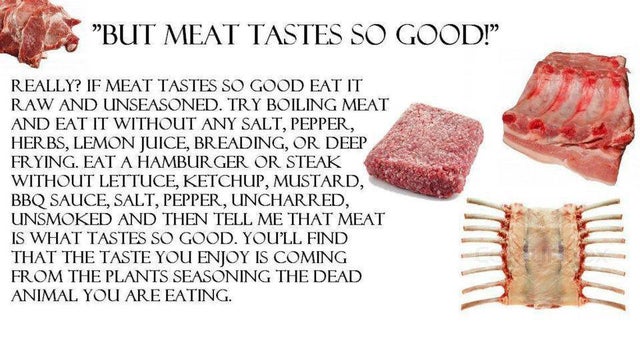How does uncooked meat taste like?
