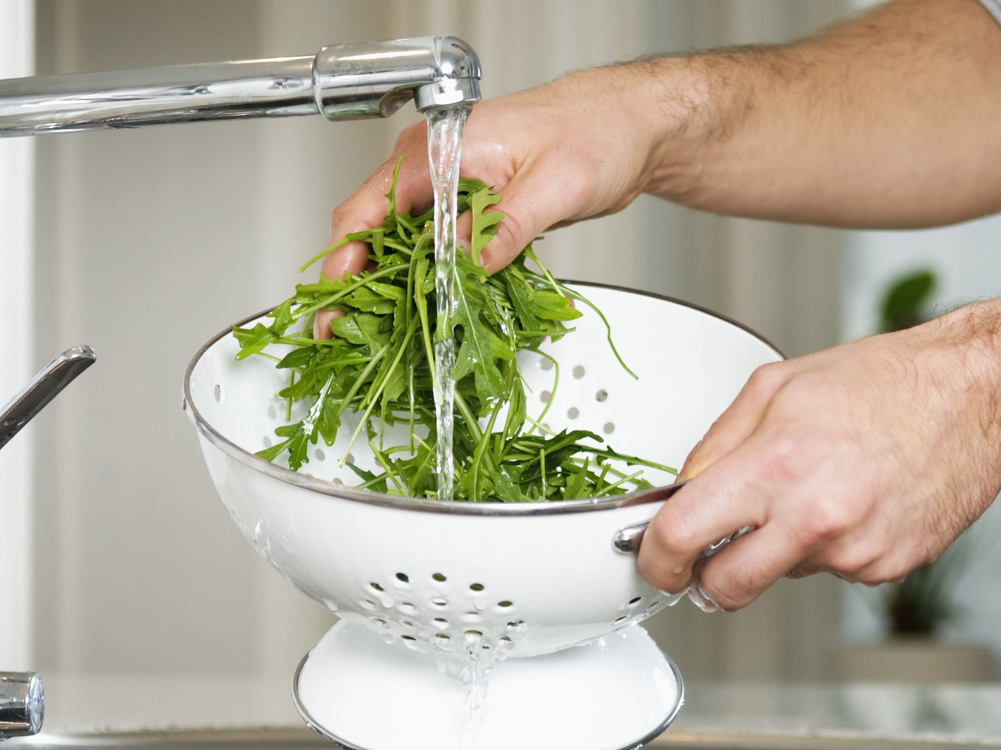 How does vinegar disinfect cilantro?