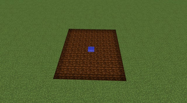 How far does a water source fertilizer in Minecraft?