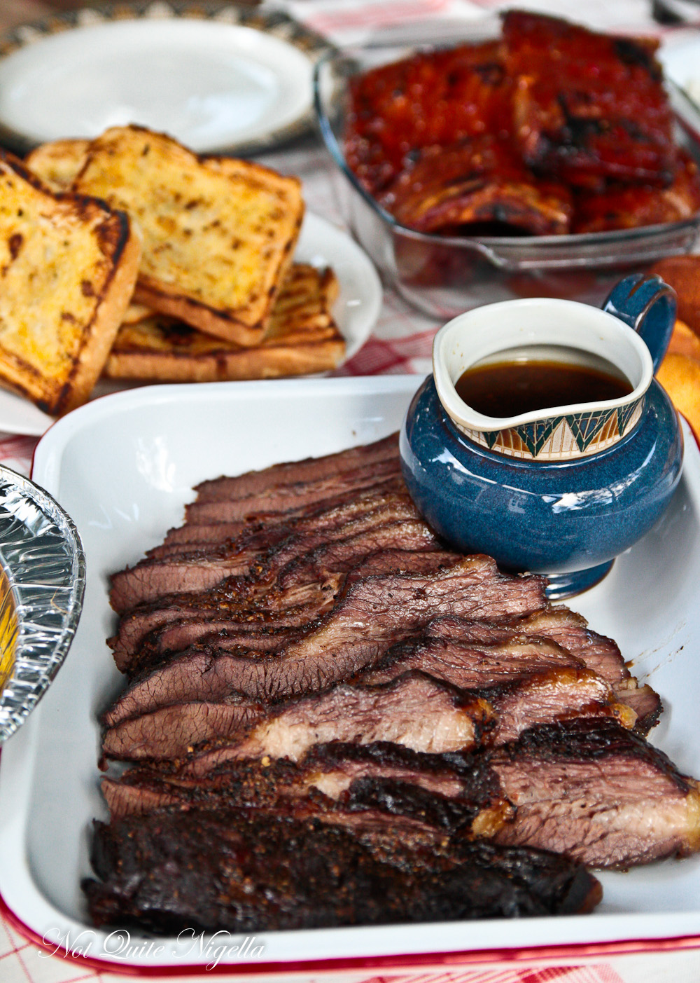 How is brisket served in Texas?