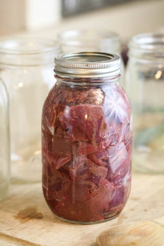 How is meat preserved in a can?