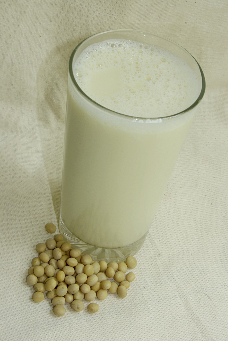 How is soy milk made into a solid?