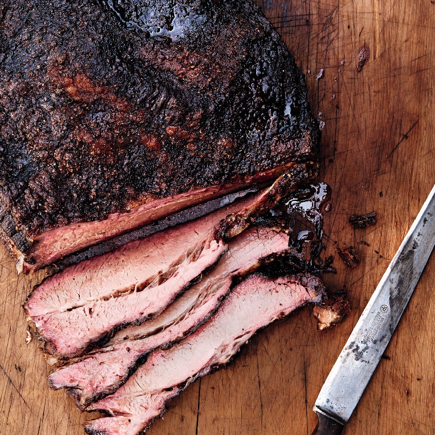 How is Texas brisket cooked?