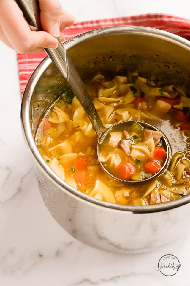 How long can you keep chicken soup on the stove?