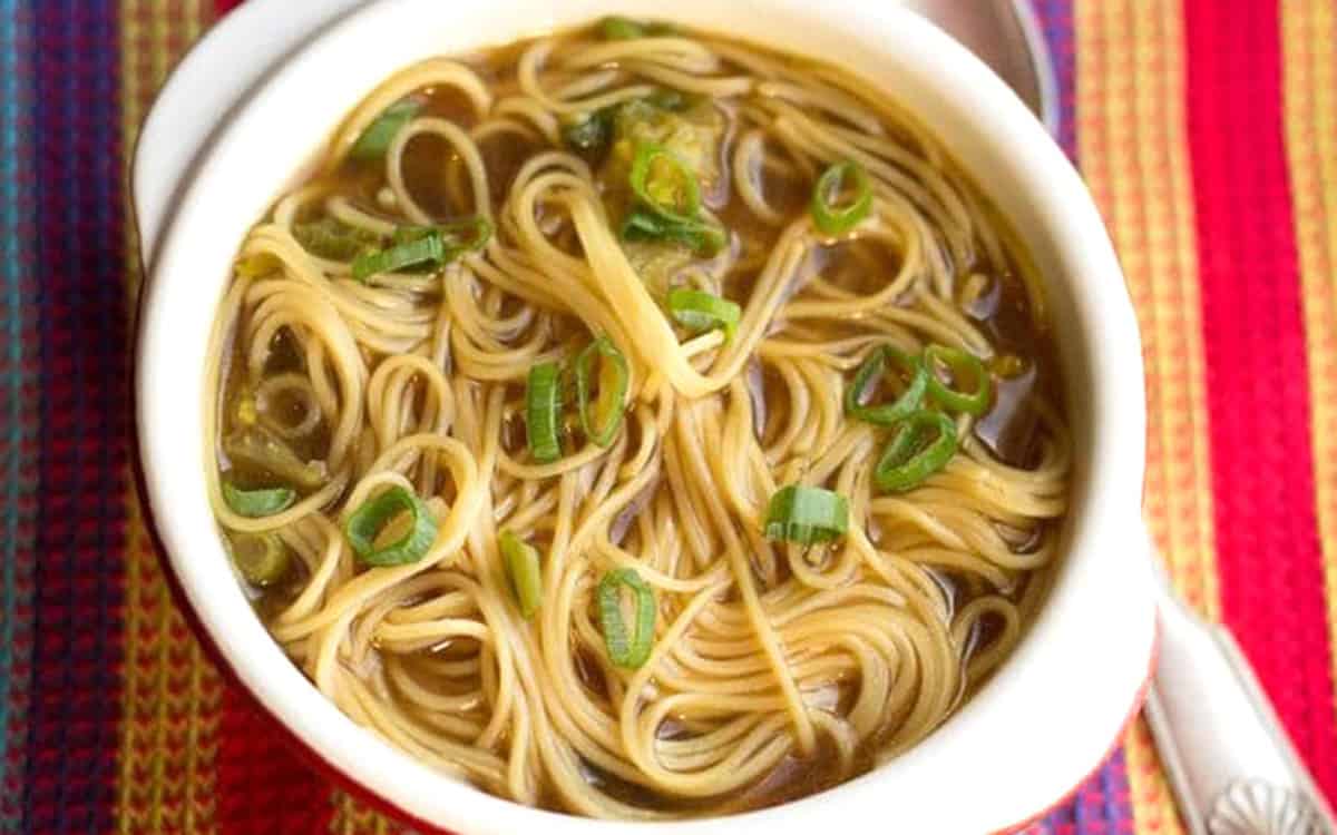 How long do noodles cook in soup?