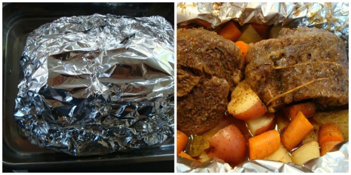 How long do you cover a roast with aluminum foil?