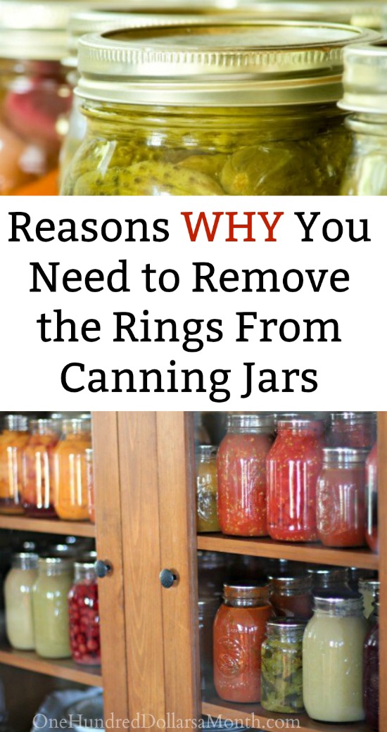 How long do you leave the rings on canning jars?