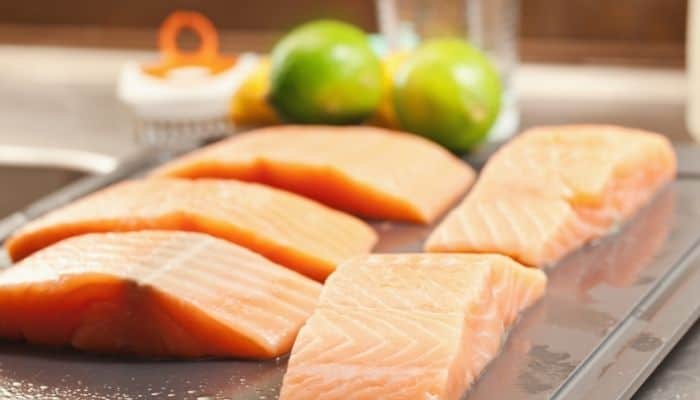 How long do you microwave frozen salmon?