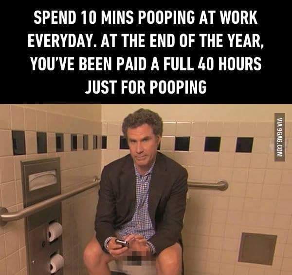 How long do you spend pooping at work?