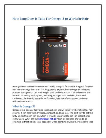 How long does it take for omega-3 to work for hair?