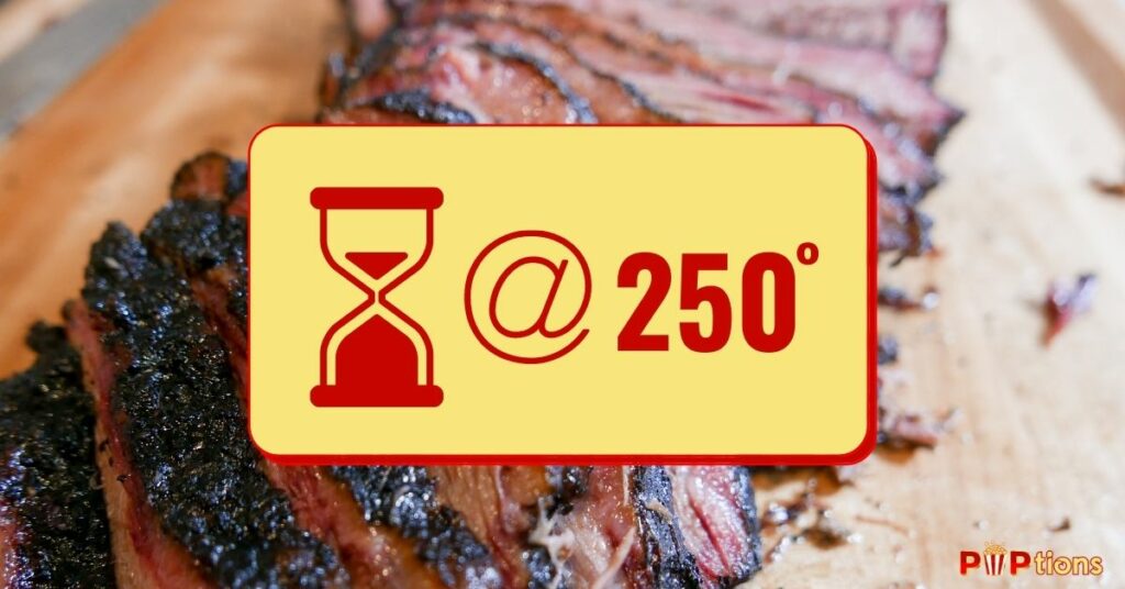How long does it take to cook a 5 lb brisket at 250 degrees?