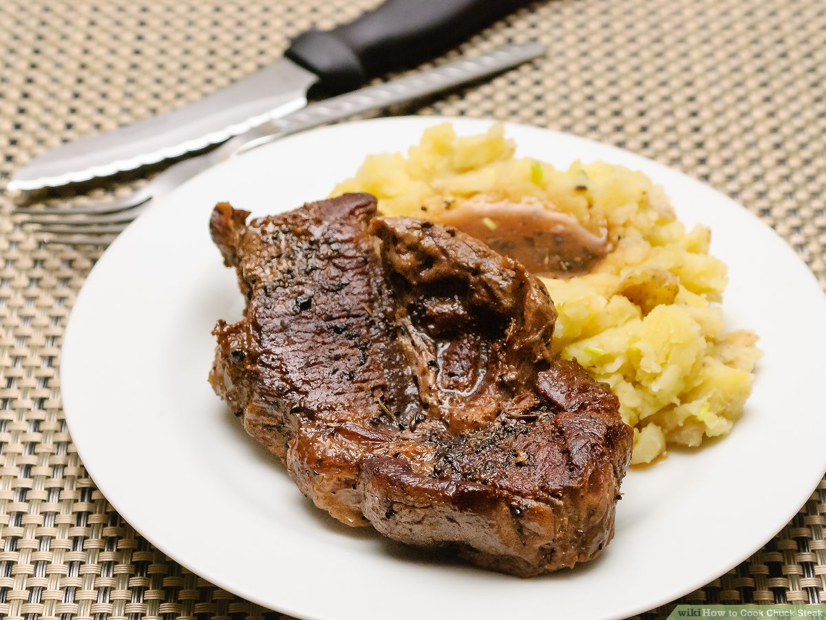 How long does it take to cook chuck steak on the stove?