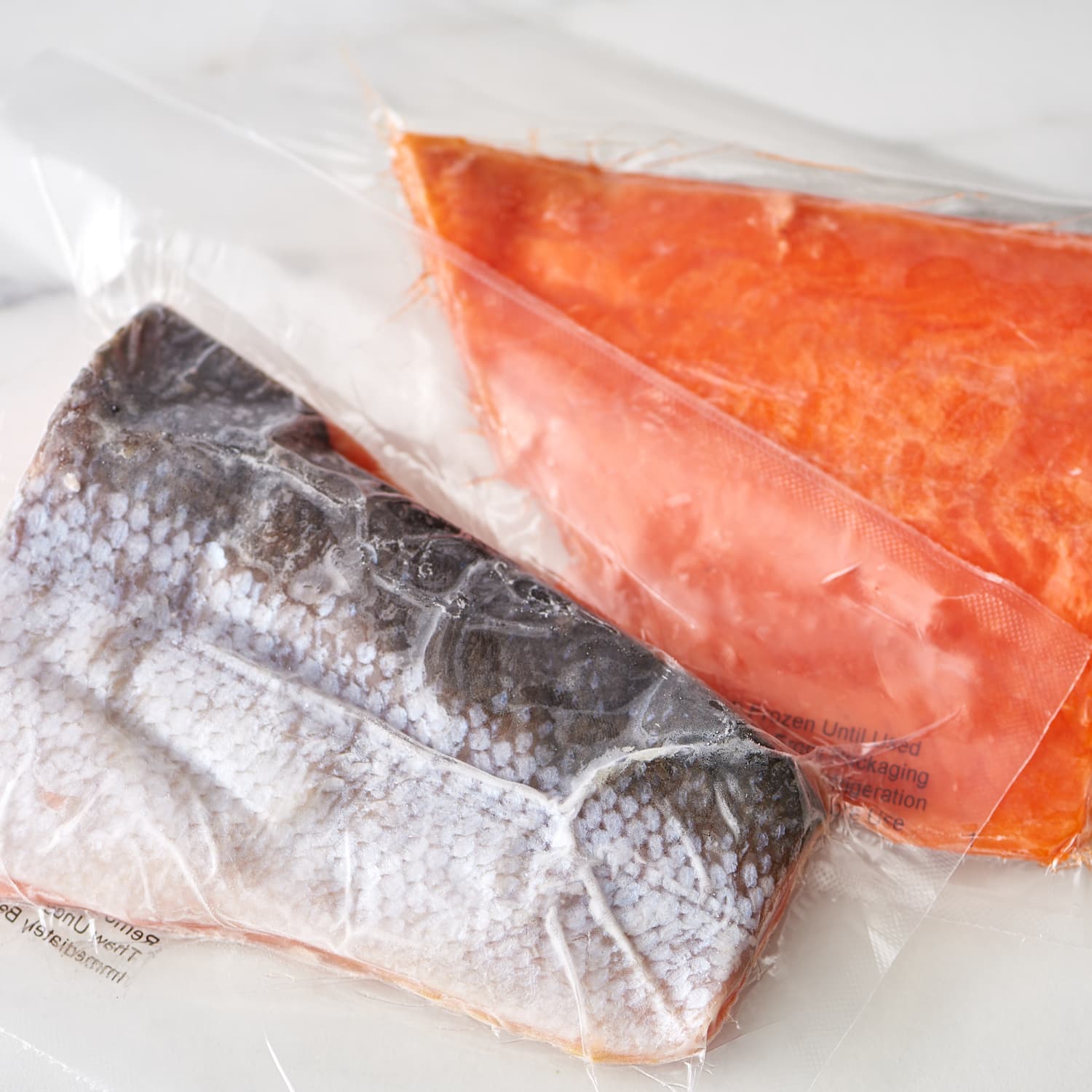 How long does it take to defrost salmon in hot water?