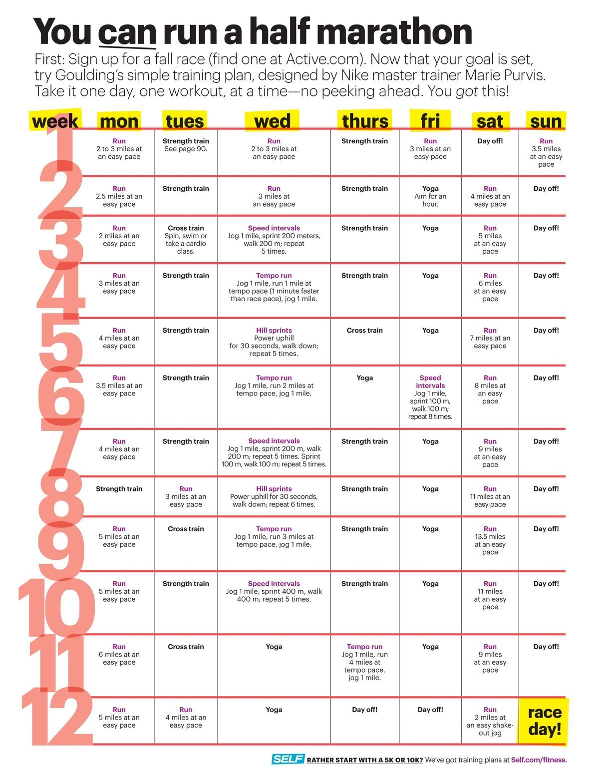 How long does it take to get ready for half marathon?