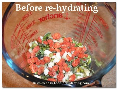 How long does it take to rehydrate dehydrated food?