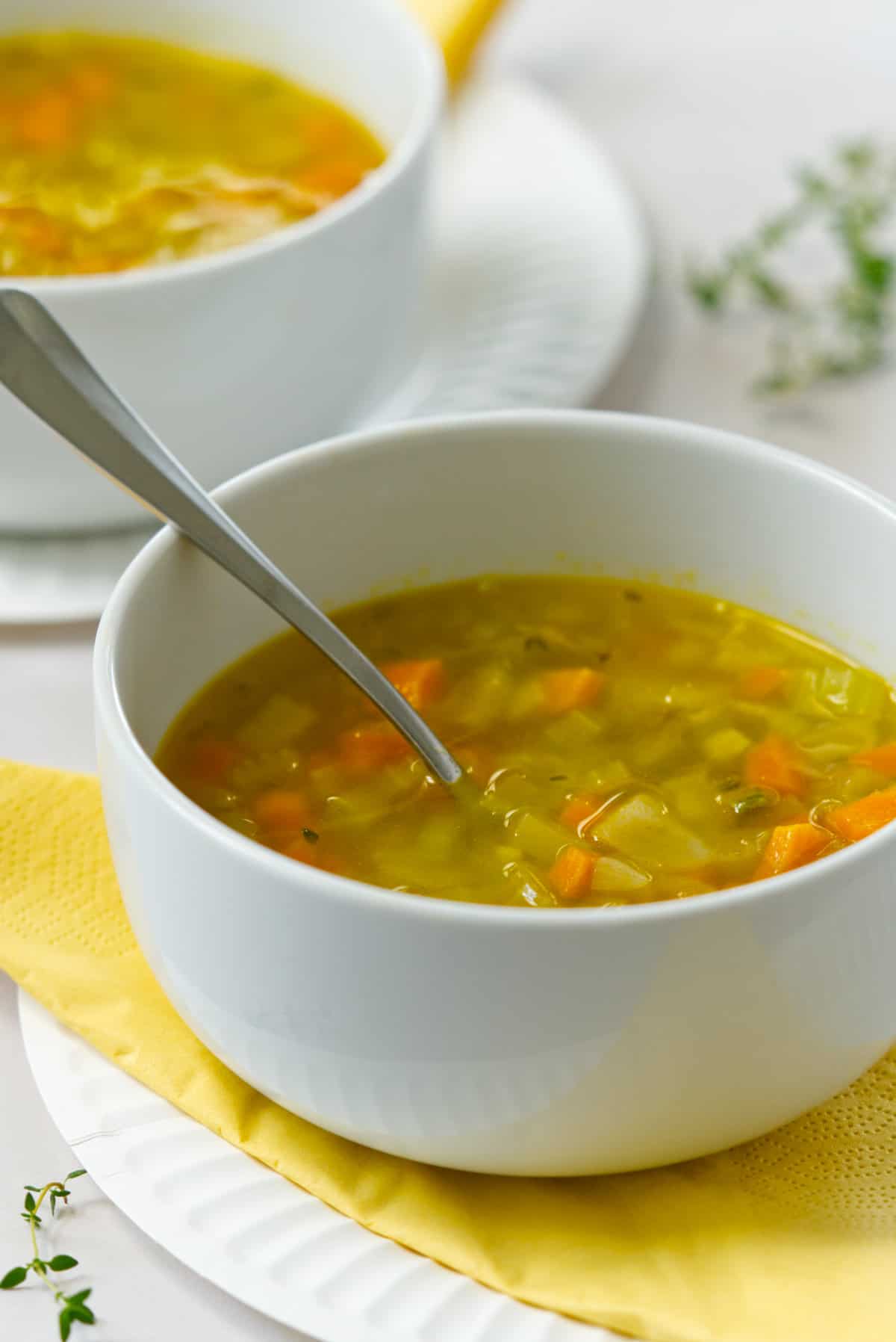 How long does it take to soften carrots and celery in soup?