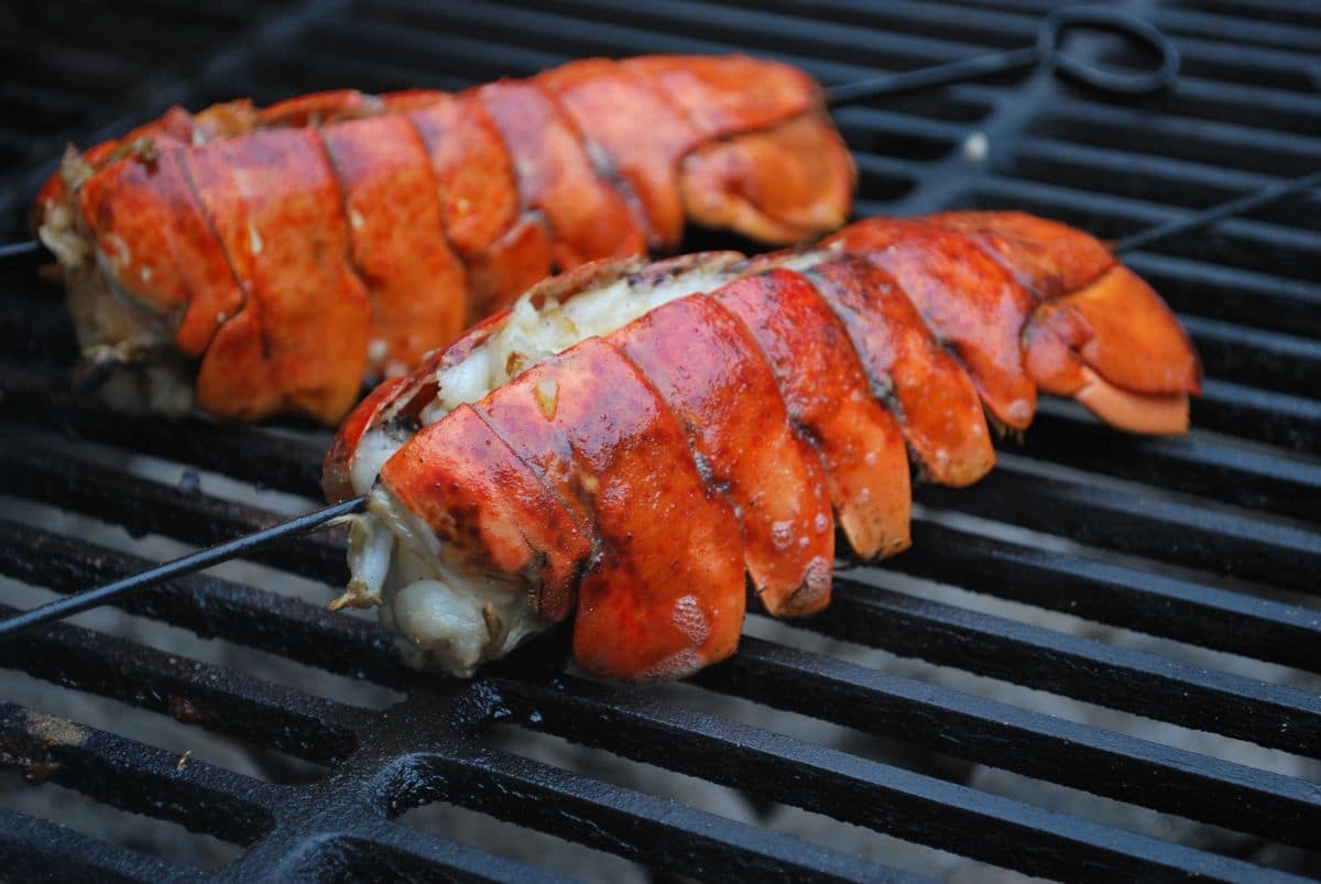 How long grill parboiled lobster?