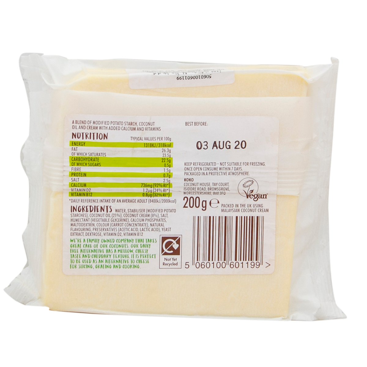 How long is dairy free cheese good for once opened?
