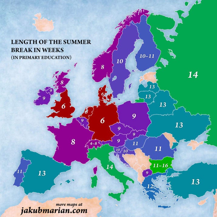 How long is summer vacation in UK?