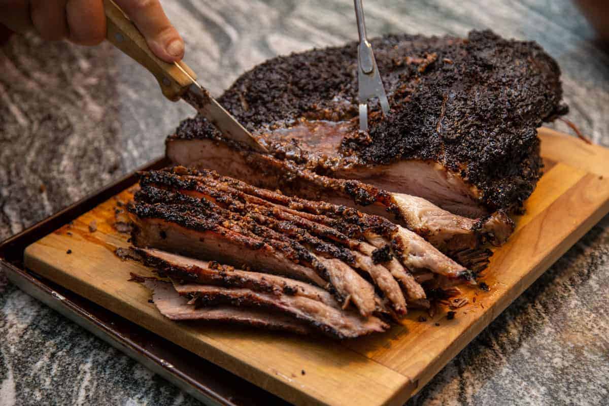 How long should brisket cool before refrigerating?