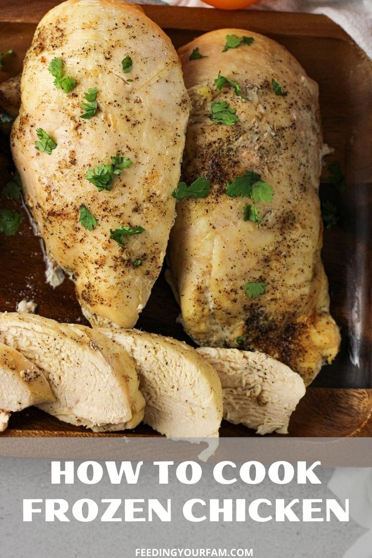 How long should frozen chicken cook in the oven?