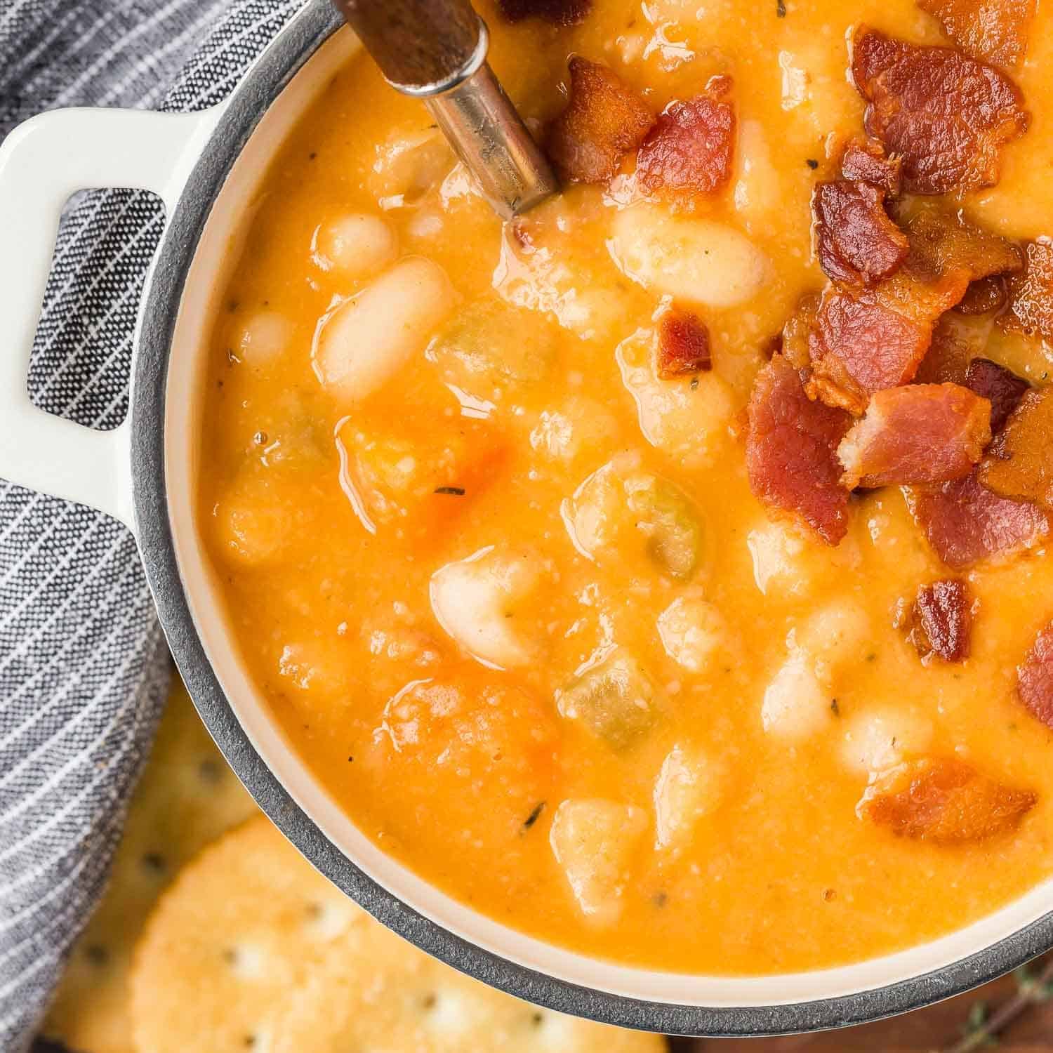 How long should I cook bacon in soup?