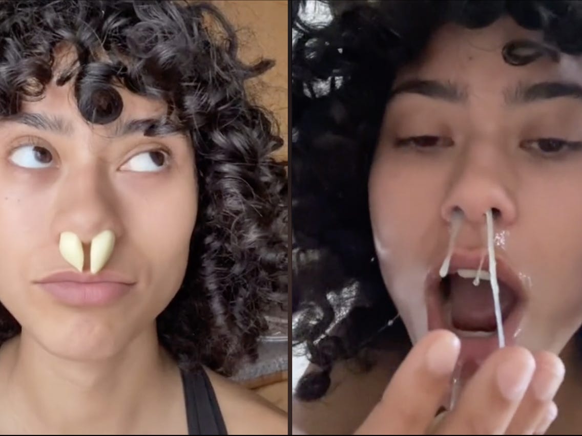 How long should I leave garlic in my nose?
