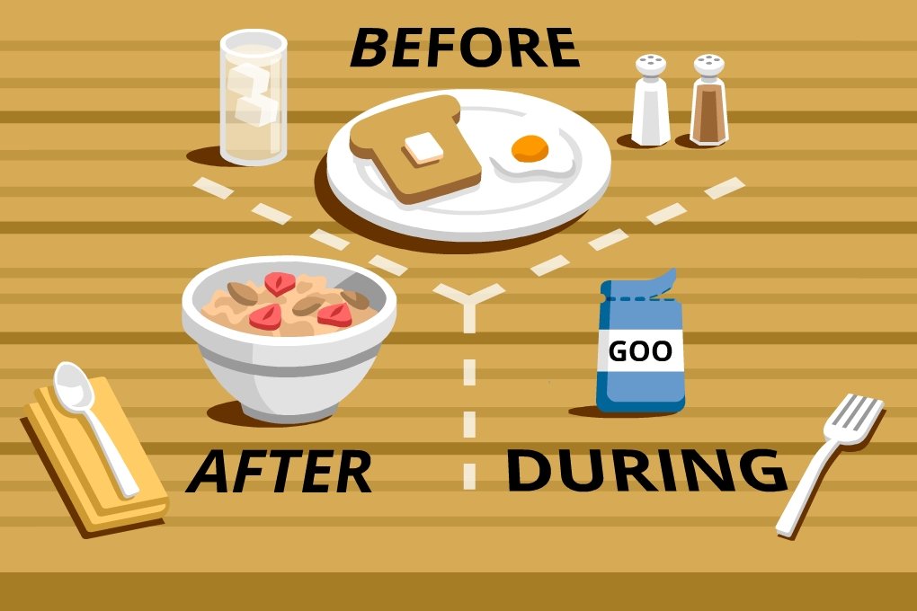 How long should you not eat before a race?