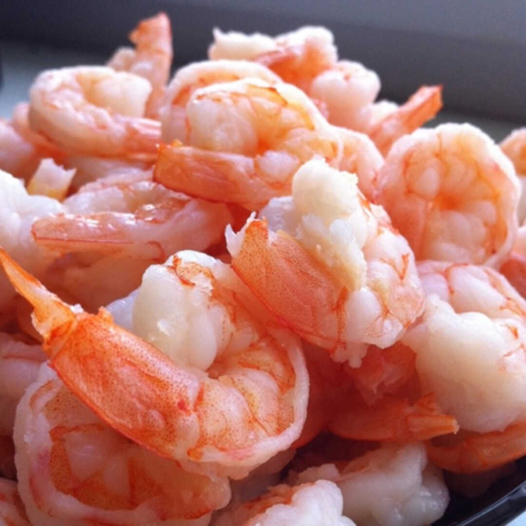 How many calories are in 10 large boiled shrimp?