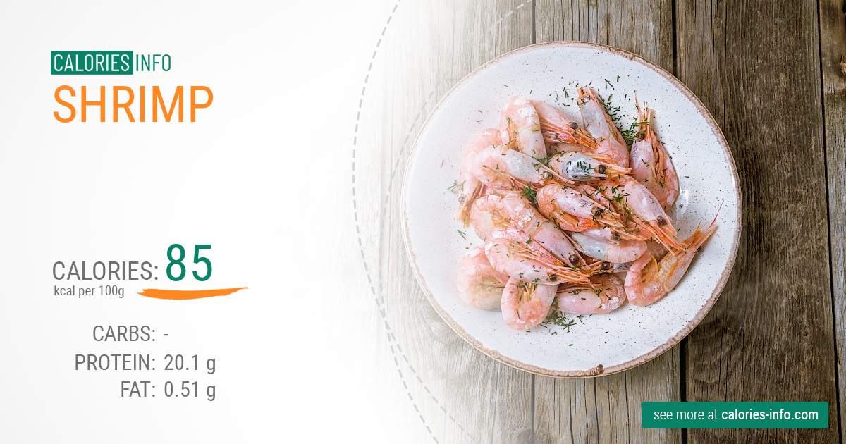 How many calories are in 100g of prawns?