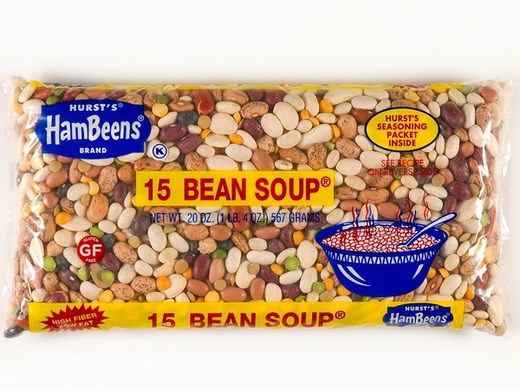 How many calories are in 15 bean soup?