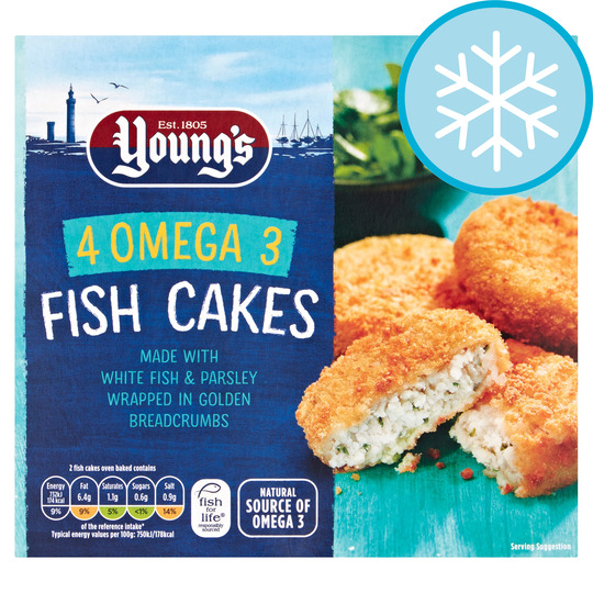 How many calories are in 3 fish cakes?