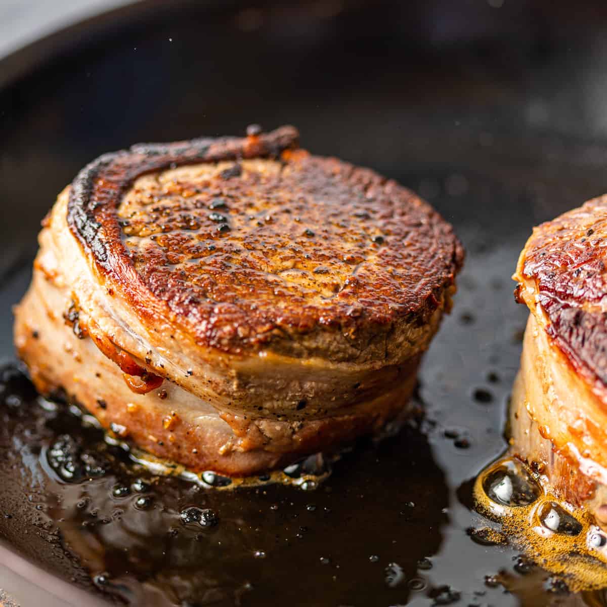 How many calories are in a bacon wrapped filet mignon?