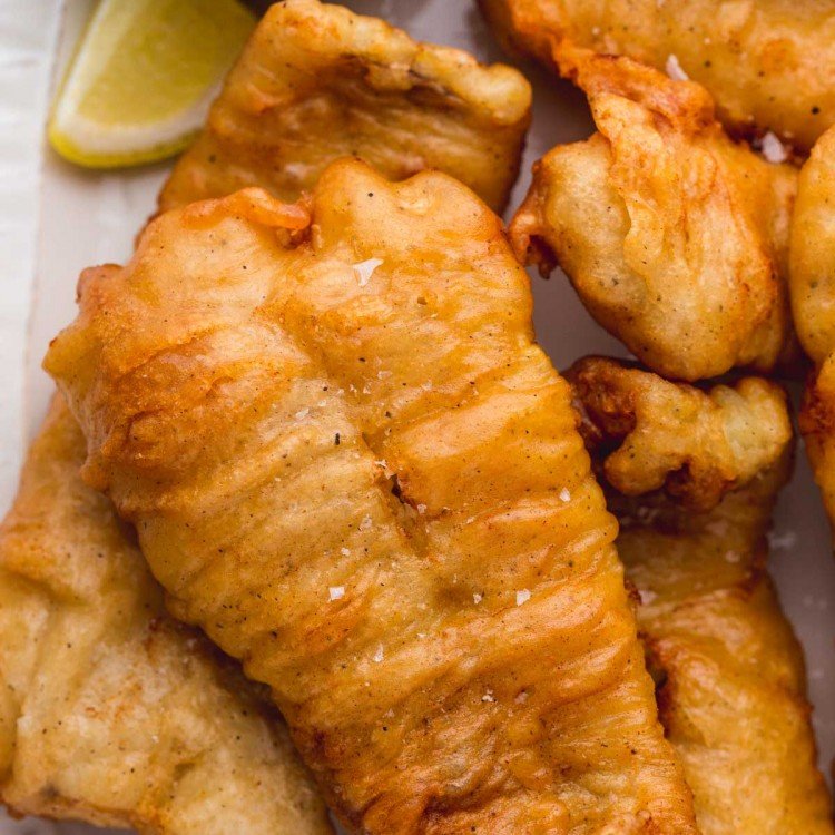 How many calories are in a beer battered halibut?
