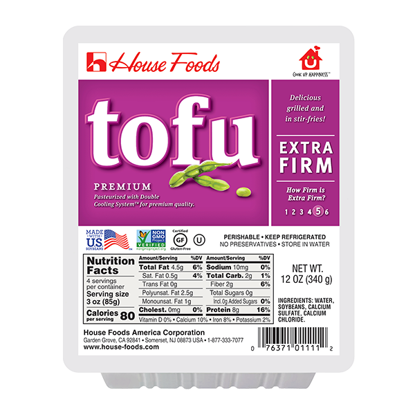 How many calories are in a block of extra firm tofu?