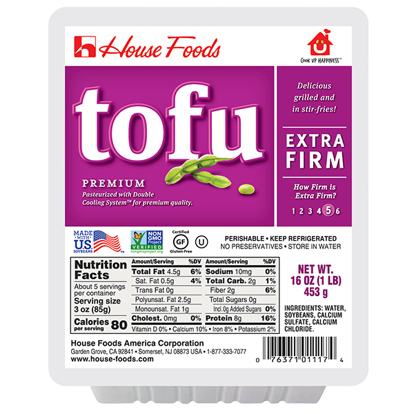 How many calories are in a block of firm tofu?